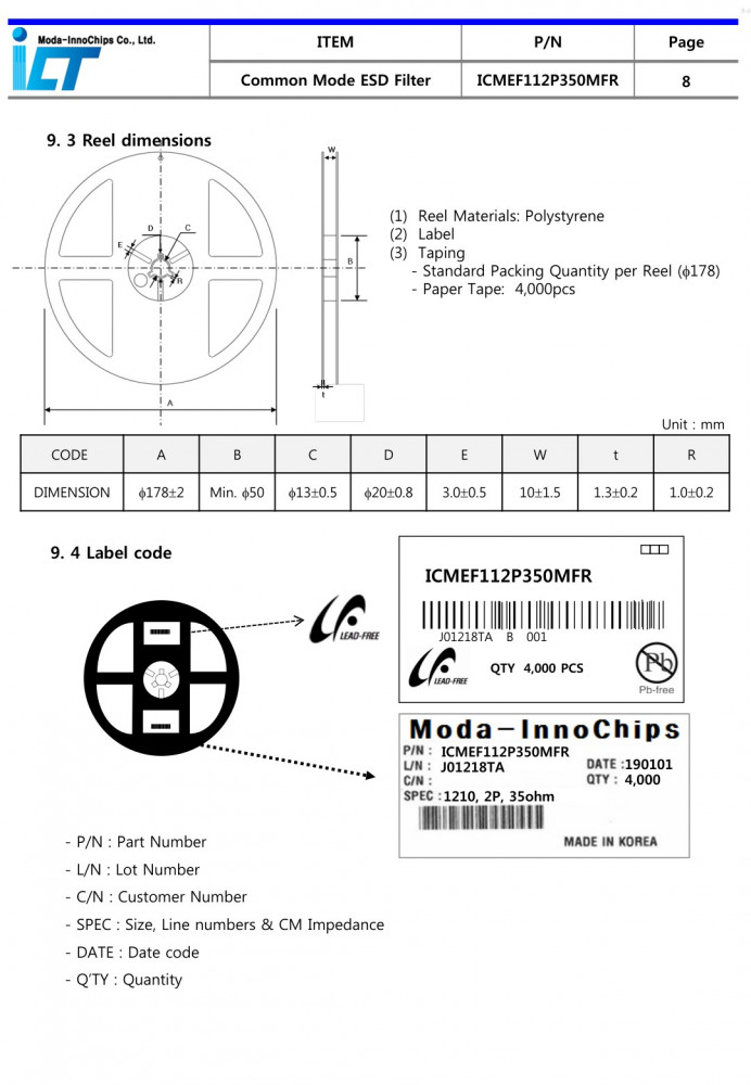 ICMEF112P350MFR datasheet page 8