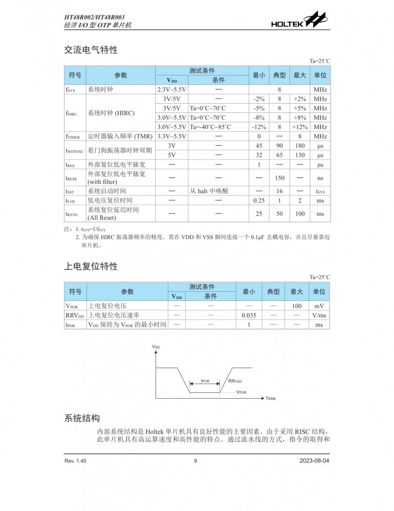 HT48R002 datasheet page 9