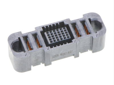 EXTreme Ten60Power Vertical Receptacle with Side Guides, 4 DC Power Circuits, 15 Signal Circuits, Press Fit Tail