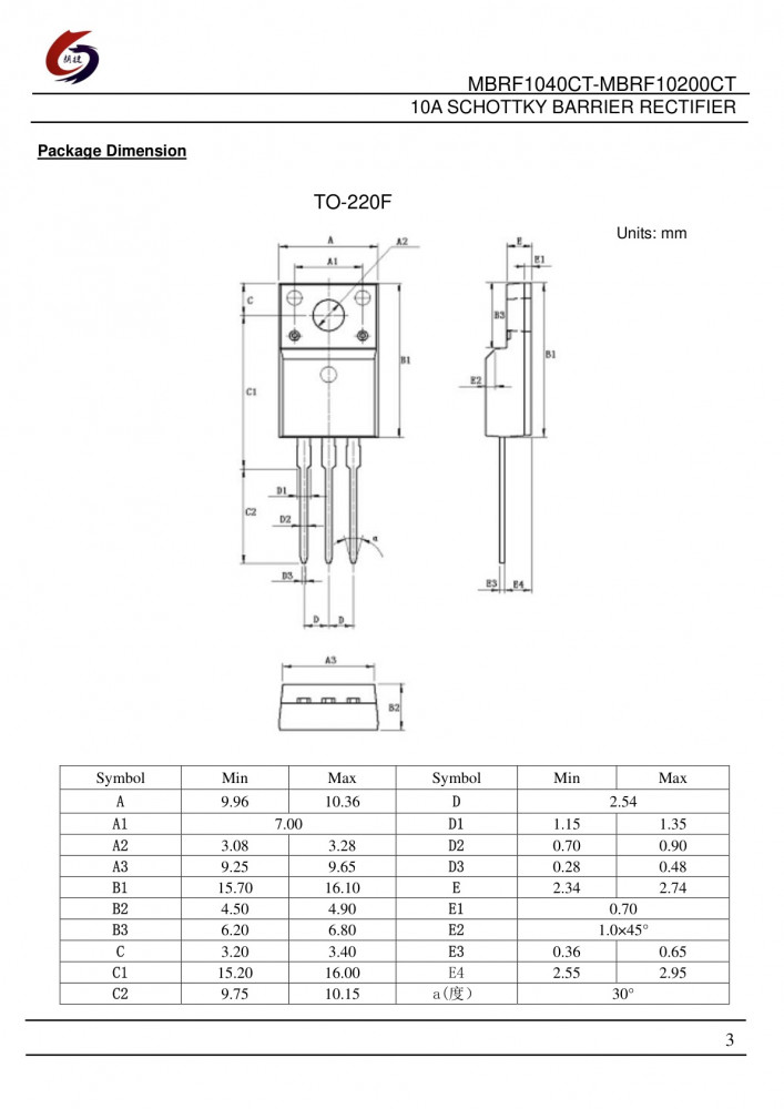 MBRF10100CT package drawing