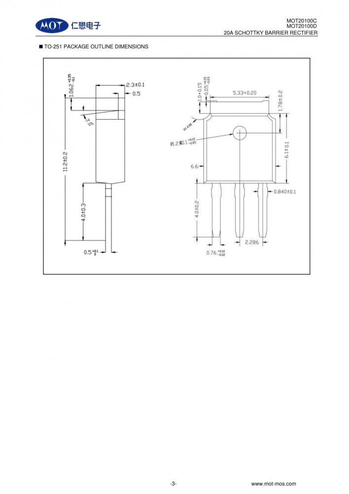 MOT20100D datasheet page 3