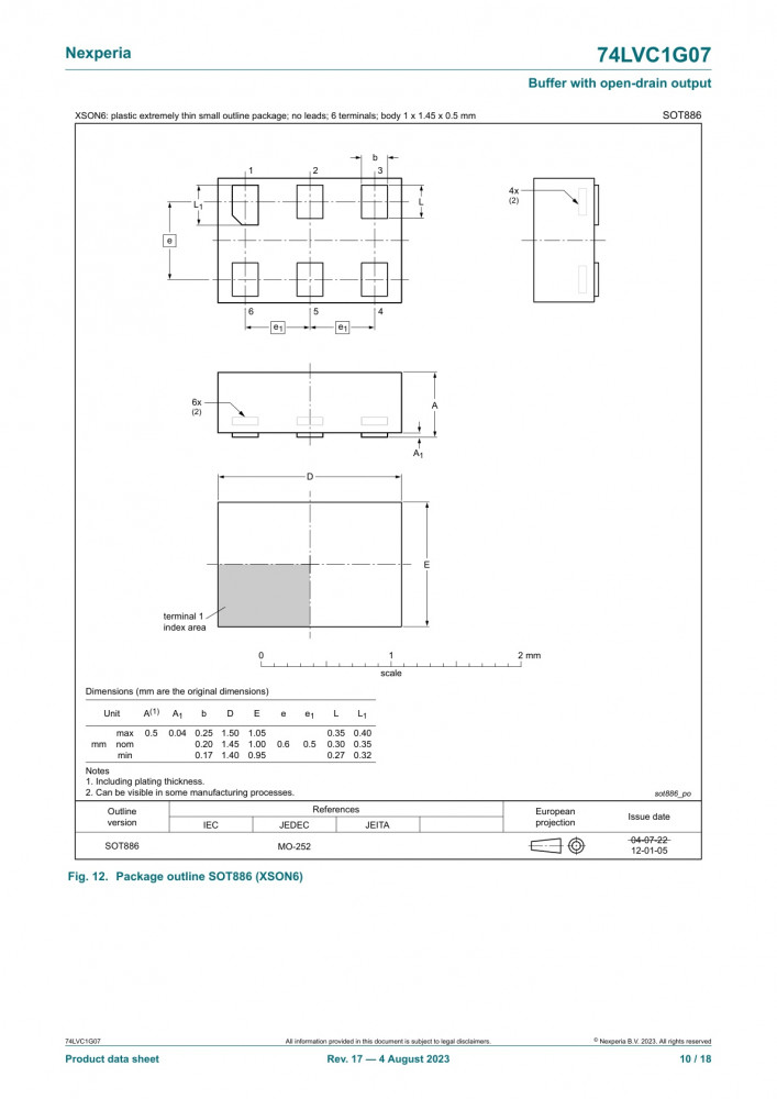 74LVC1G07 technical document page 10