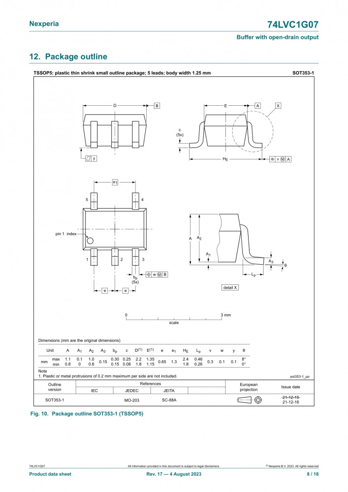 74LVC1G07 technical document page 8
