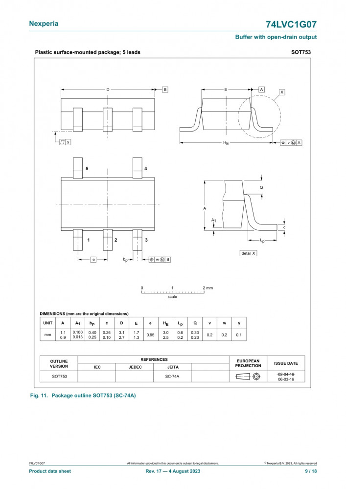 74LVC1G07 technical document page 9