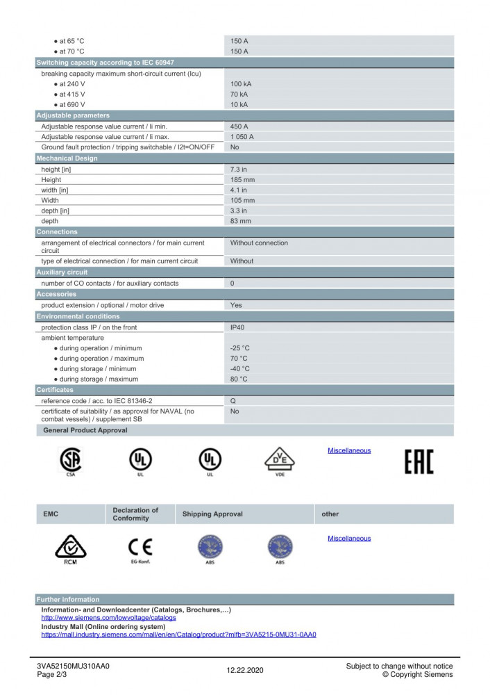 3VA5215-0MU31-0AA0 document page 2