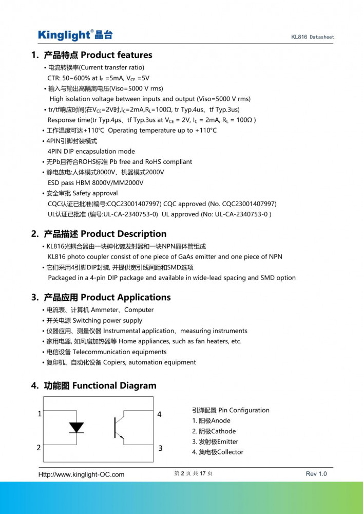 KL816 datasheet page 2