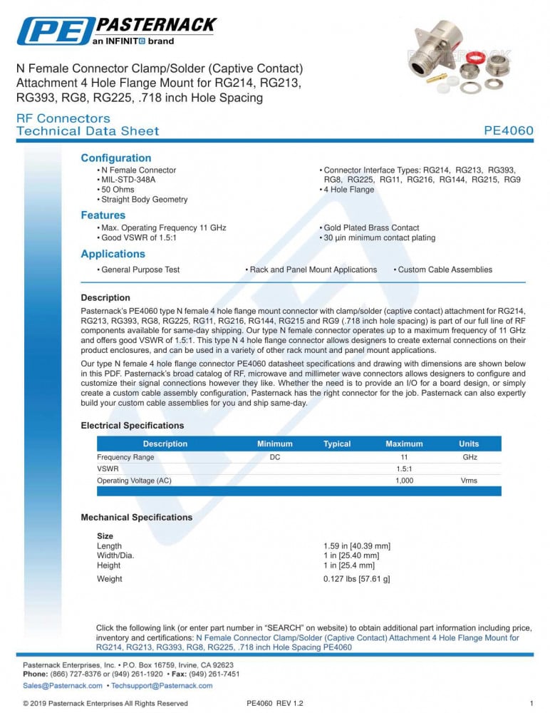 PE4060 datasheet page 1