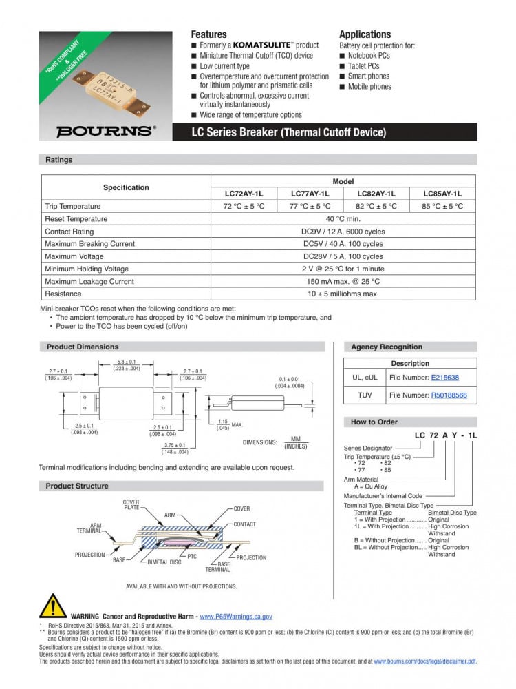 LC85AY-1 datasheet page 1