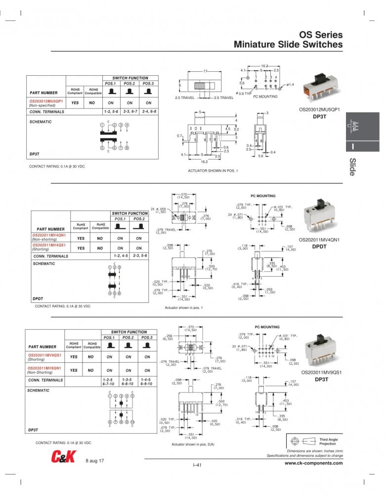 C&K OS Series datasheet page 5