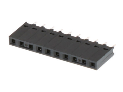 C-Grid III PCB Receptacle, 2.54mm Pitch, Single Row, Vertical, Shrouded, 4 Circuits, Tin (Sn) Plating