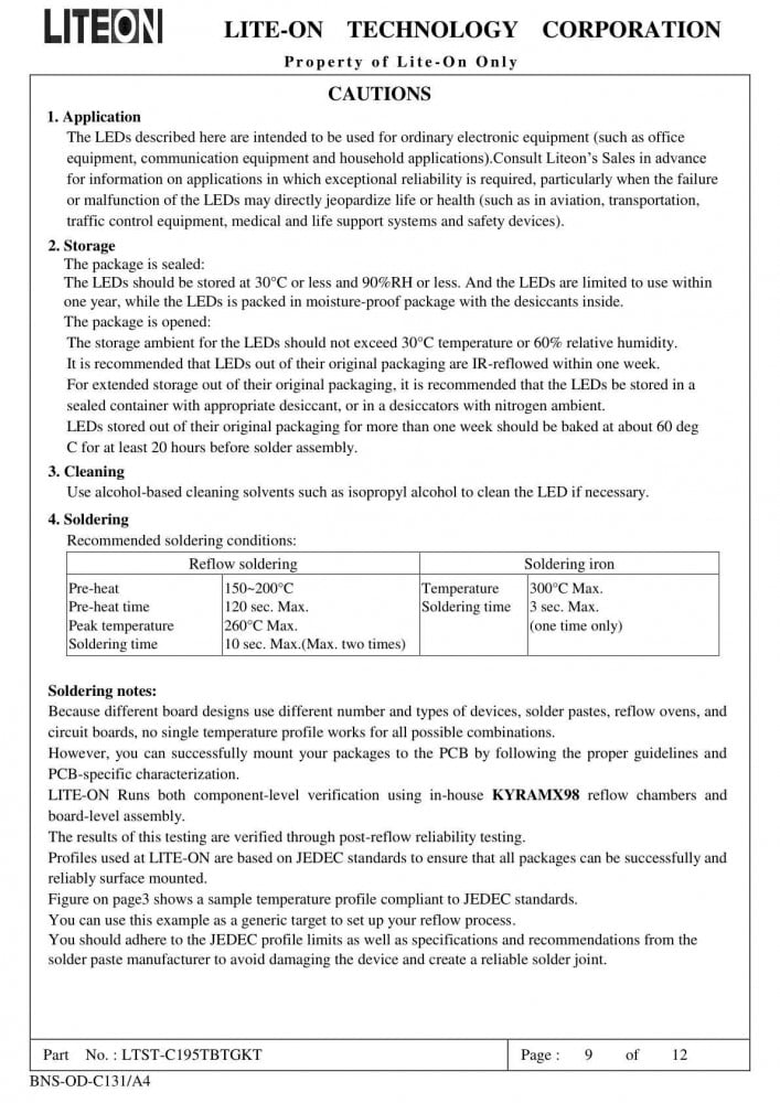 LTST-C195TBTGKT datasheet page 10