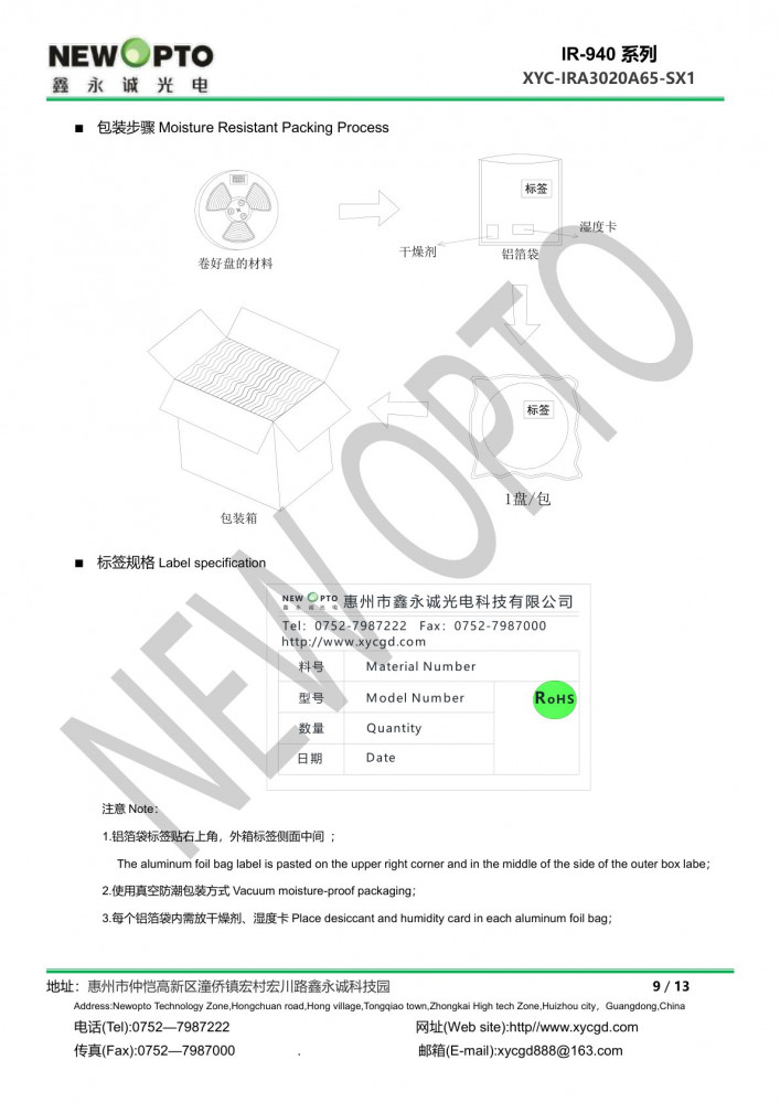 XYC-IRA3020A65-SX1 specification page 9