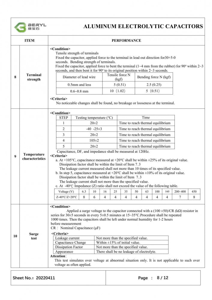 BERYL RC450M470LO16*26TH-2A1Et datasheet page 8