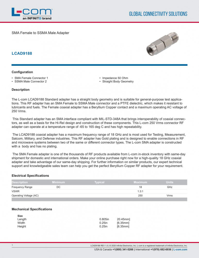 LCAD9188 technical document page 1