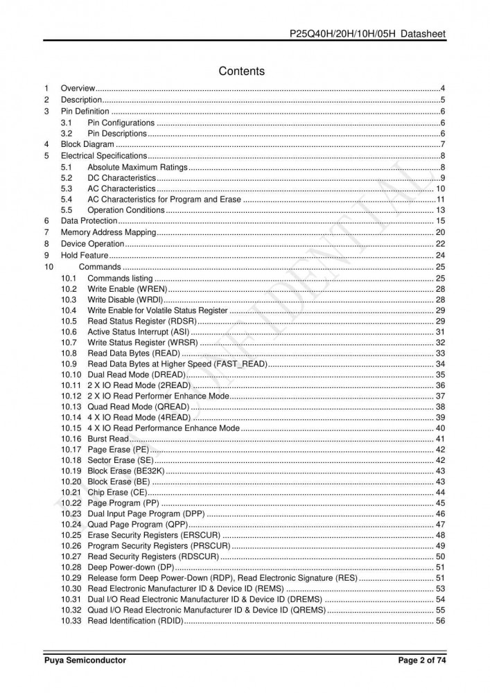 P25Q40H datasheet page 2