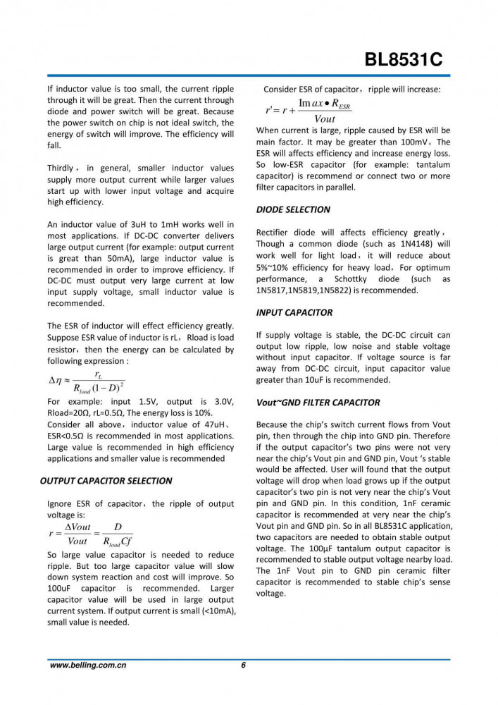 BL8531C datasheet page 6