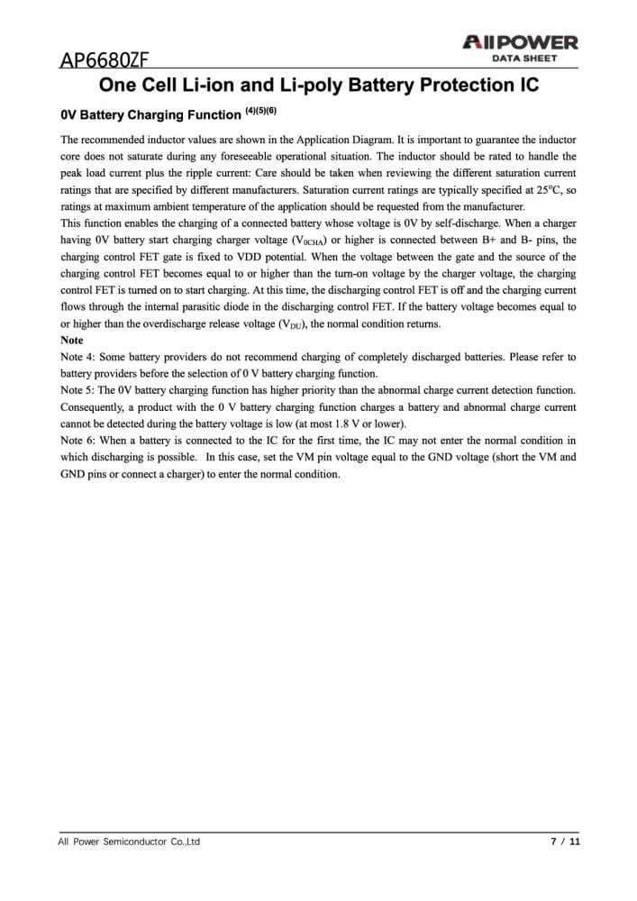 AP6680ZF datasheet page 7