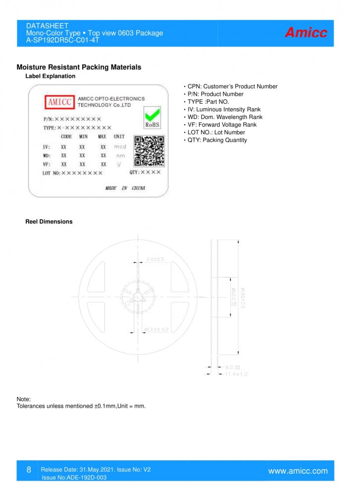 A-SP192DR5C-C01-4T datasheet page 8