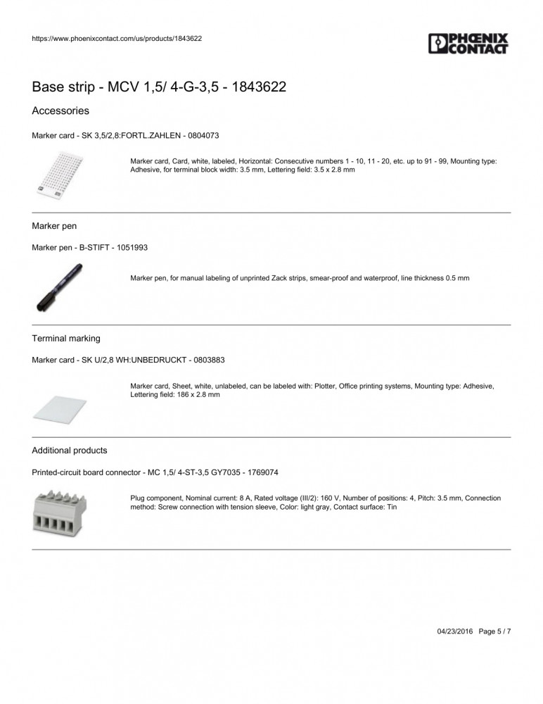 Phoenix Contact 1843622 technical document page 5