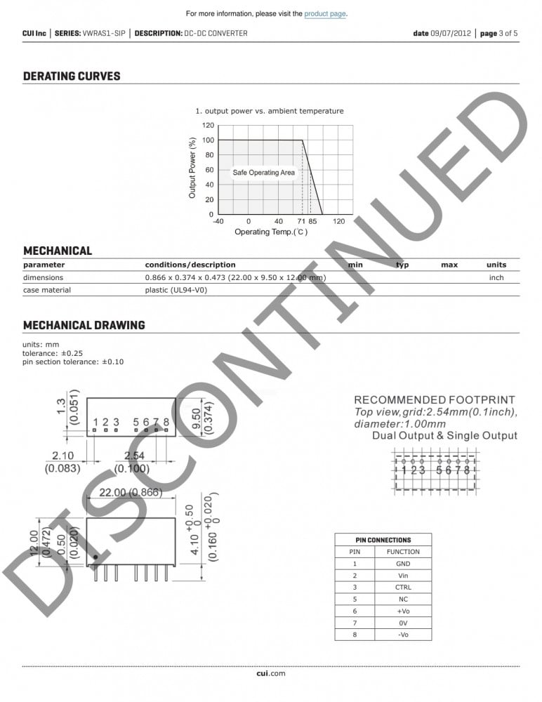 CUI VWRAS1-SIP datasheet page 3