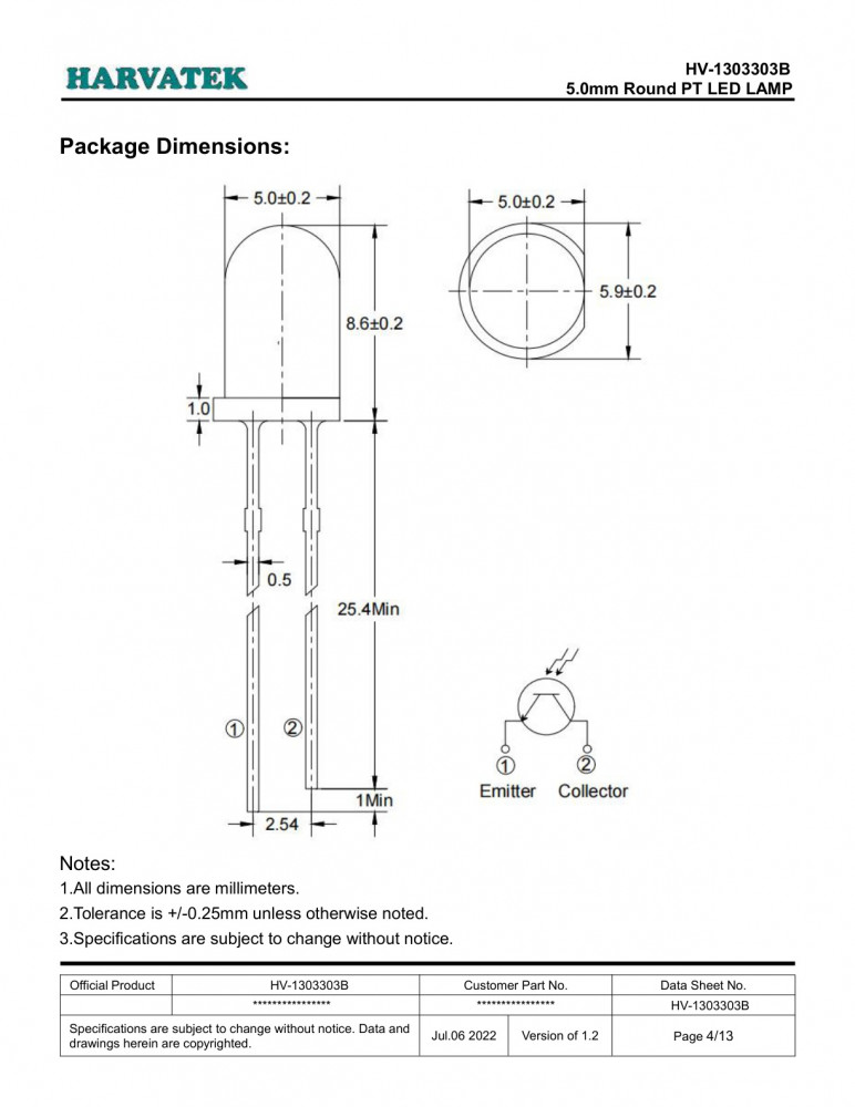 HV-1303303B datasheet page 4