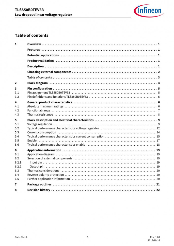 TLS850B0TEV33 datasheet page 3