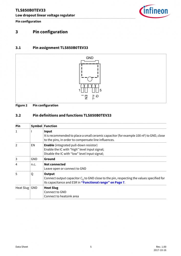 TLS850B0TEV33 datasheet page 5