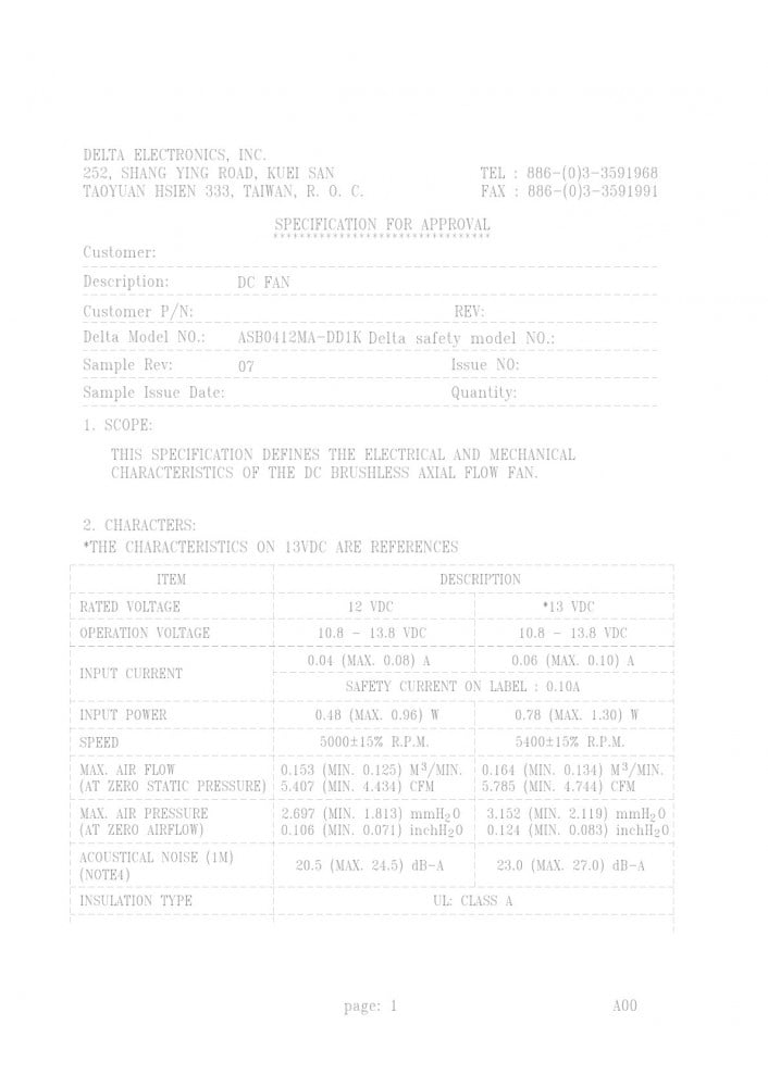 ASB0412MA-DD1K specification page 1
