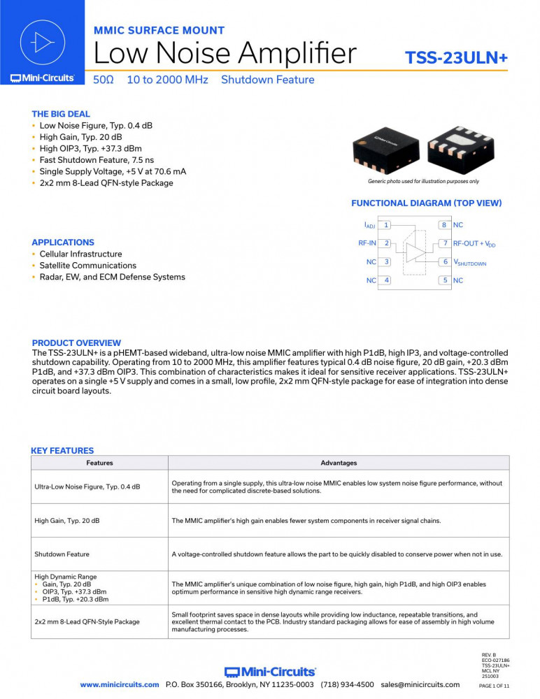 TSS-23ULN+ datasheet page 1