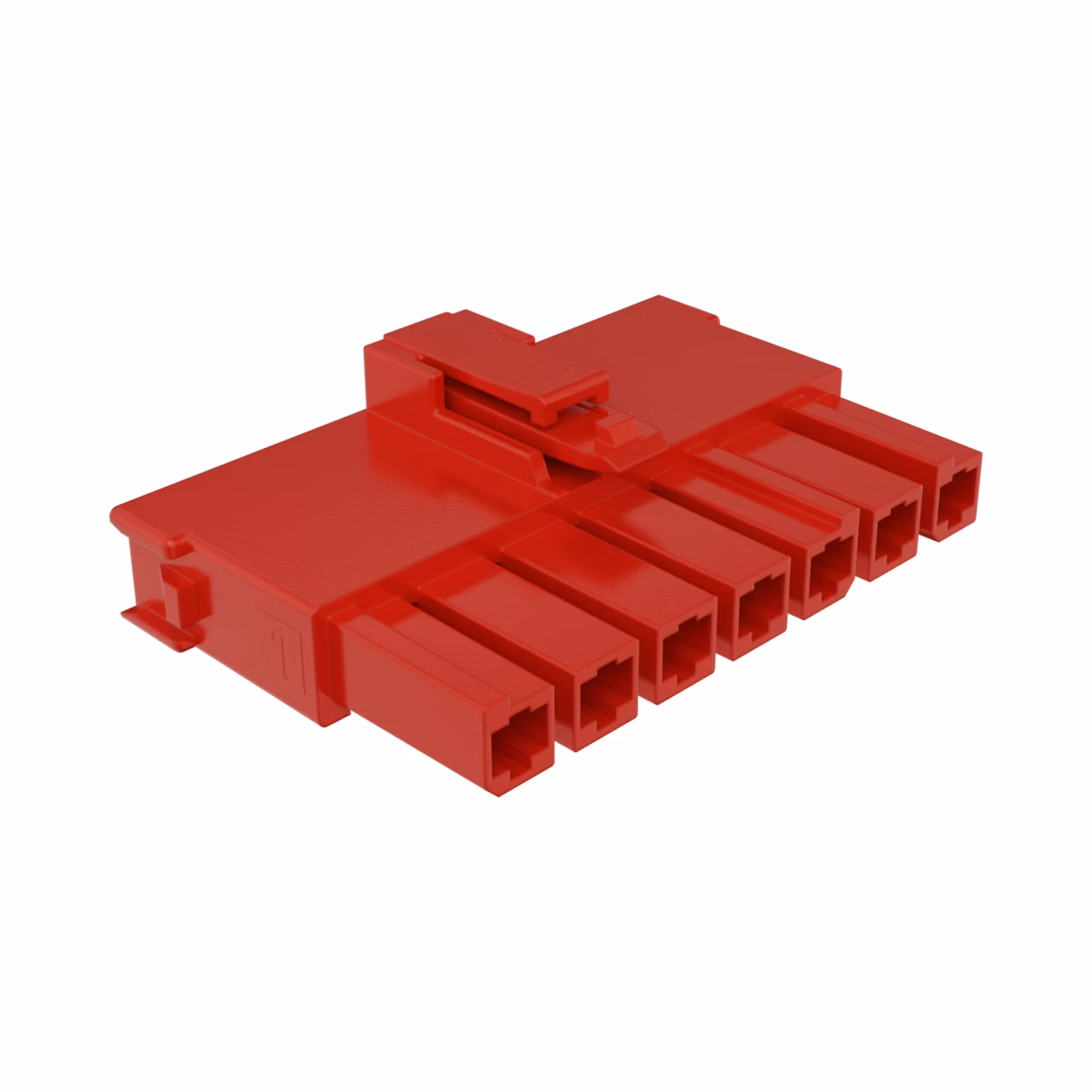 Mega-Fit ColorLock Tangless TPA-Capable Receptacle Housing, Single Row, 7 Circuit, UL 94V-0, Glow-Wire Capable, Red for sale