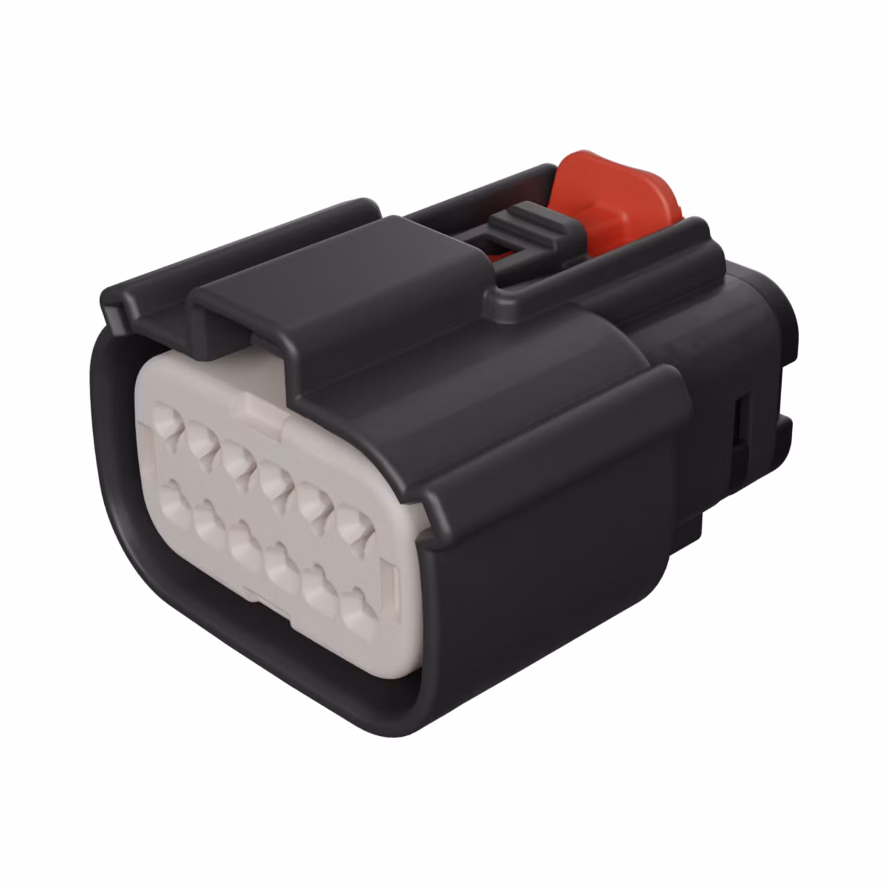 MX150 Mat-Sealed Female Connector Assembly, Dual Row, 12 Circuits, Keying Option C, with Connector Position Assurance, with Clip-Slot, Dark Gray for sale