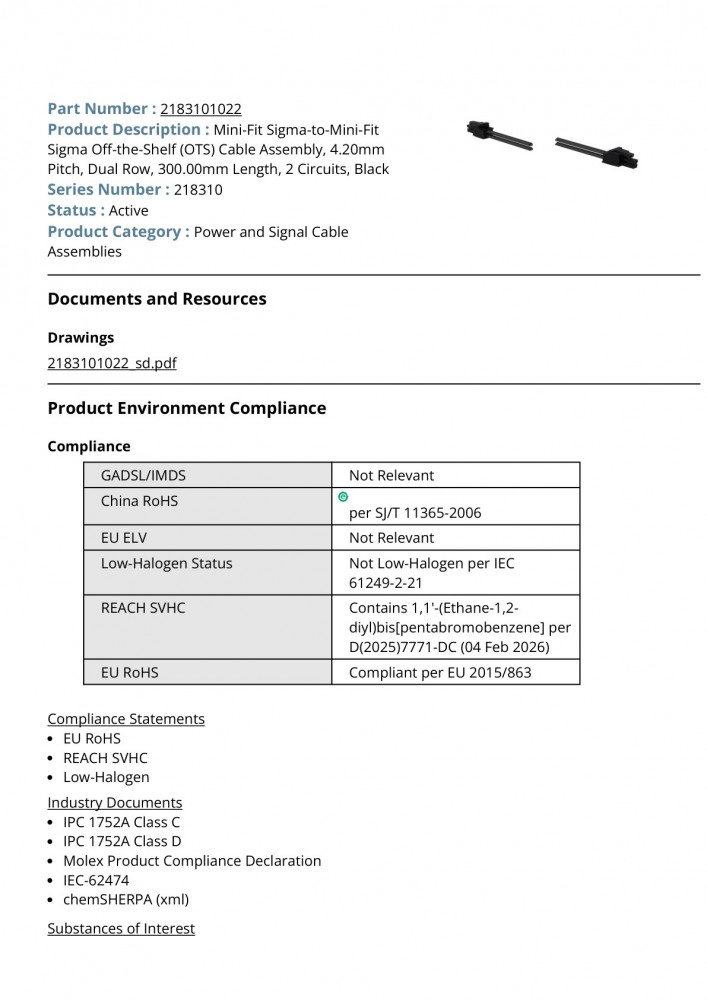 2183101022 product drawing, page 1