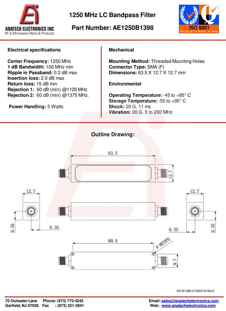 AE1250B1398 technical document page