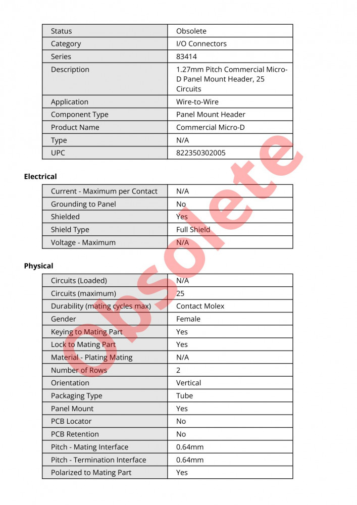 MOLEX 834149021 technical document page 2