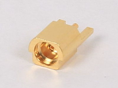 MCX Jack, Straight, PCB Receptacle, Edge Mount, Brass Body, Nickel (Ni) Plated, 75 Ohms