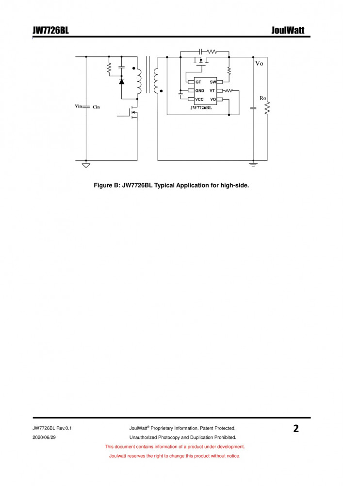 JW7726BL datasheet page 2