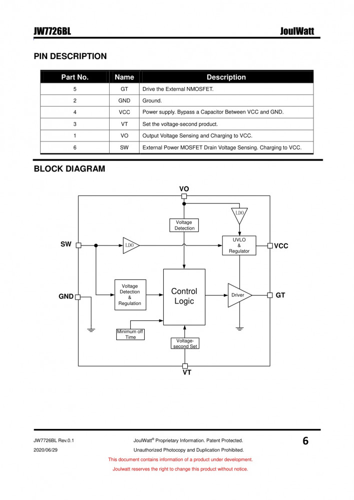 JW7726BL datasheet page 6