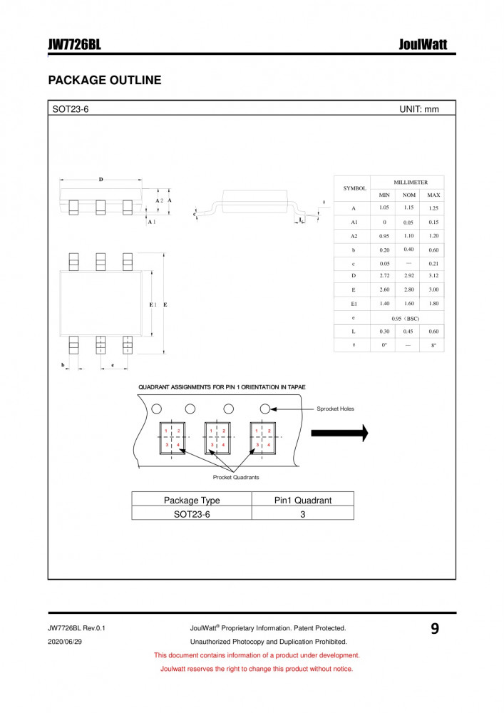 JW7726BL datasheet page 9