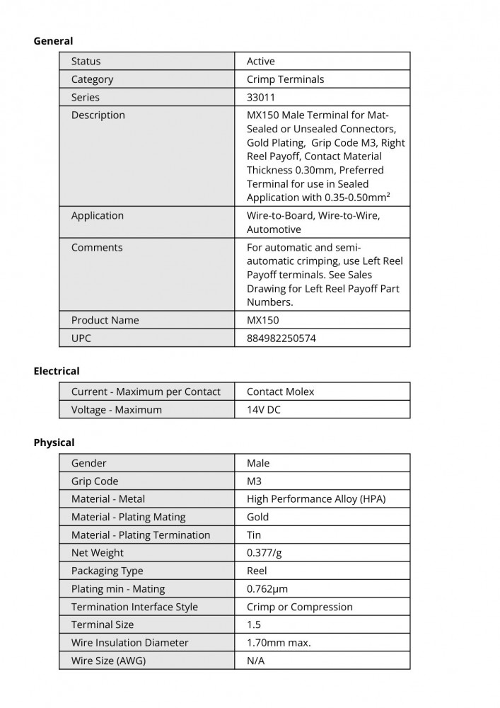 MOLEX 330111008 technical document preview, page 2