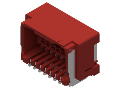 1.25mm Pitch, Micro-Lock Plus PCB Header, Dual Row, Right-Angle, Surface Mount, 0.76µm Gold Plating, Positive Lock, 24 Circuits, Red