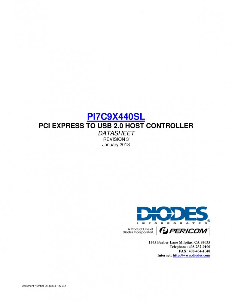 PI7C9X440SLBFDE datasheet page 1
