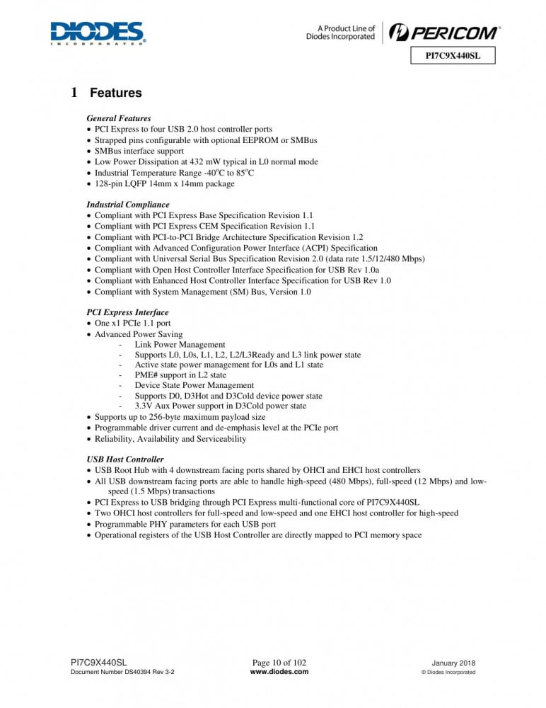 PI7C9X440SLBFDE datasheet page 10