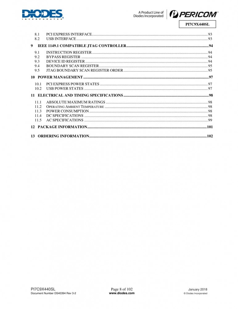 PI7C9X440SLBFDE datasheet page 8