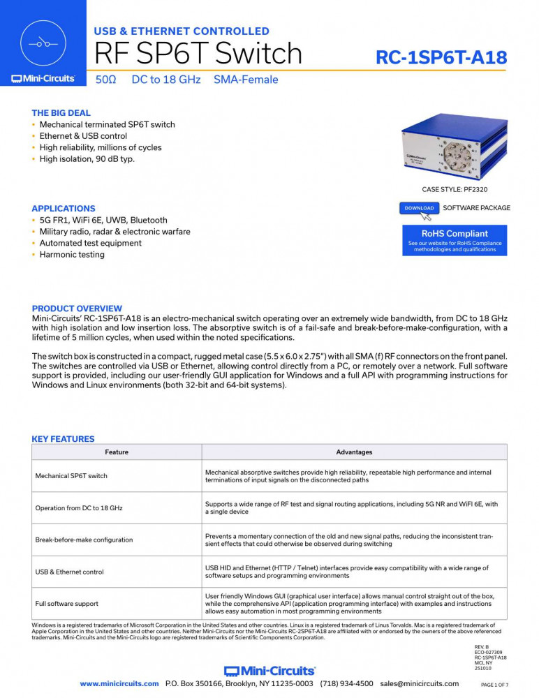 RC-1SP6T-A18 datasheet page 1
