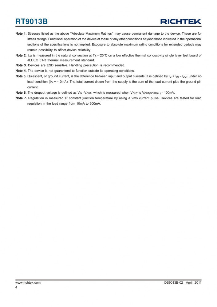 RT9013B datasheet page 4
