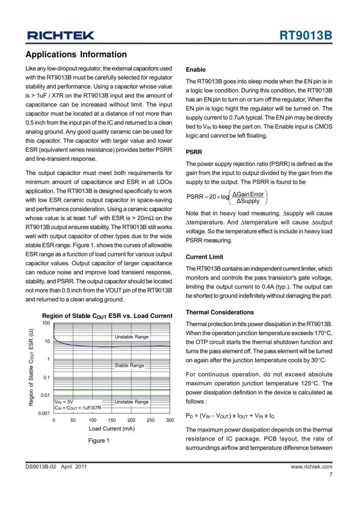 RT9013B datasheet page 7