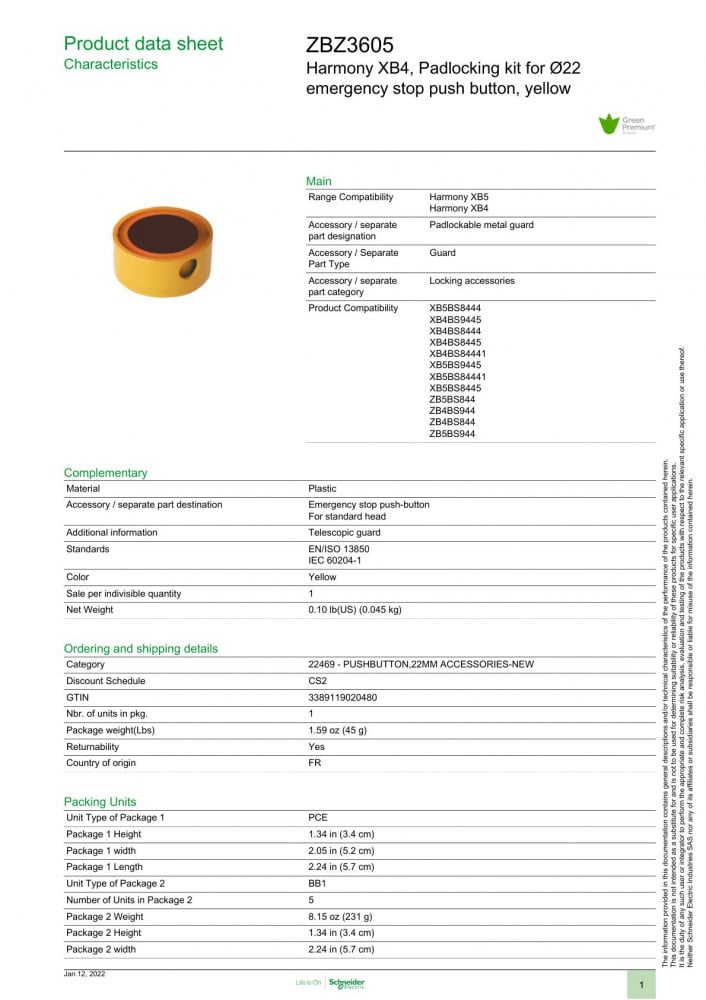 ZBZ3605 technical document page 1