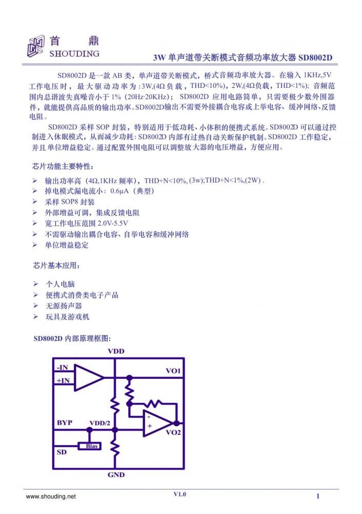 SD8002D datasheet page 1
