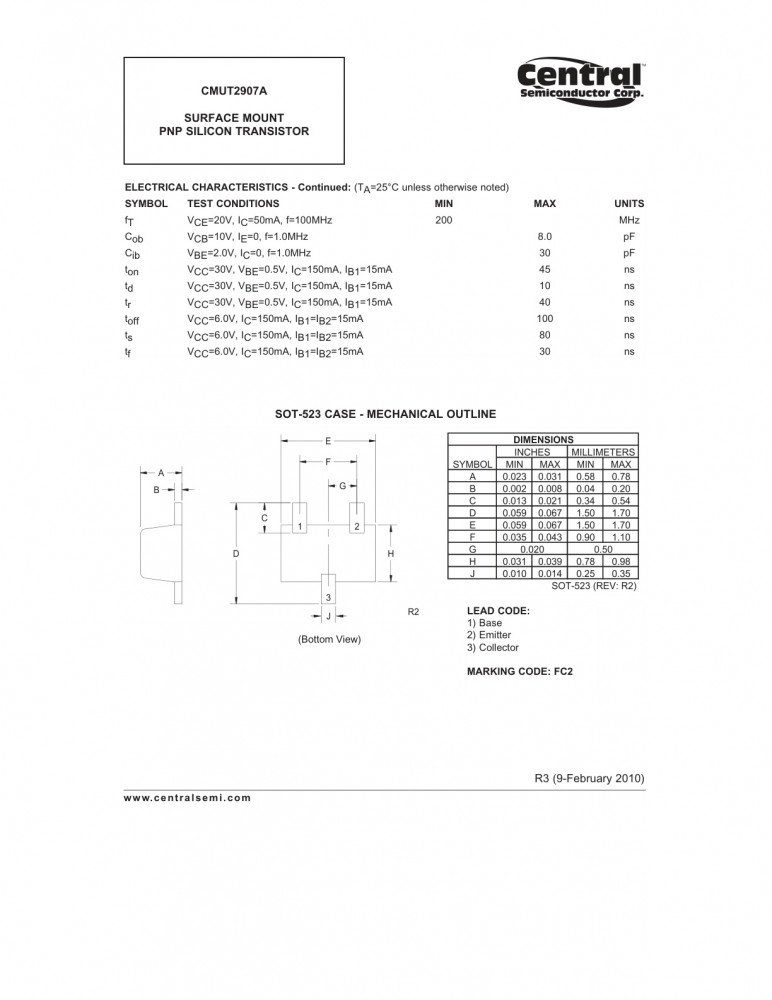 CMUT2907A datasheet page 2