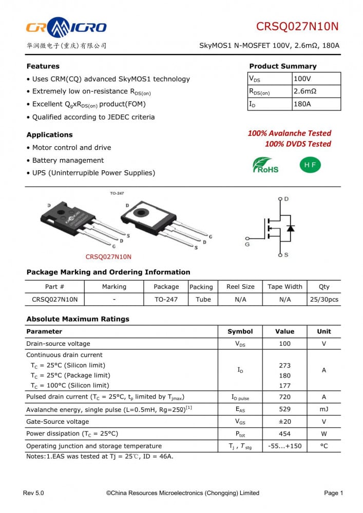 CRSQ027N10N datasheet page 1